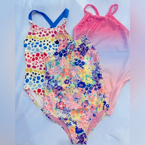 crown & ivy | Swim | Colorful Girls Swimsuit Set Of 3 | Poshmark
